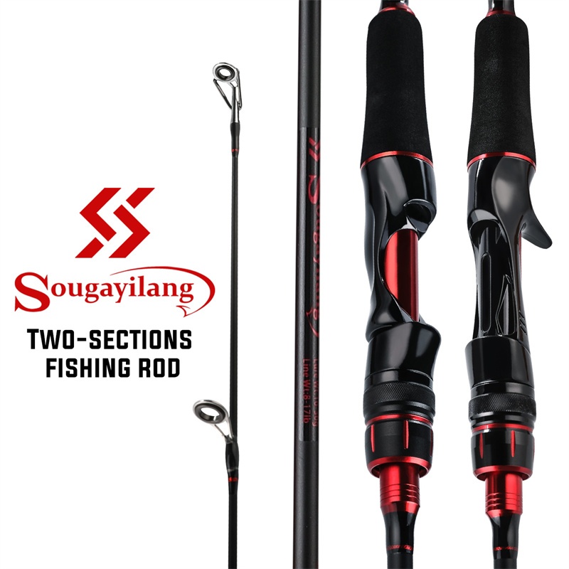 Sougayilang Spinning/Casting Fishing Rod Portable Eva Handle Baitcasting Ultralight Carbon Fiber ...