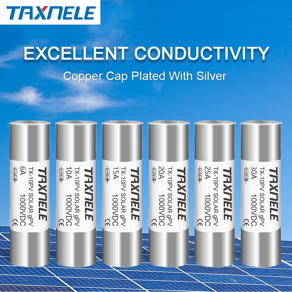 Solar DC Fuses 1000V PV Photovoltaic 6A 10A 15A 20A 25A 30A 10*38MM ...