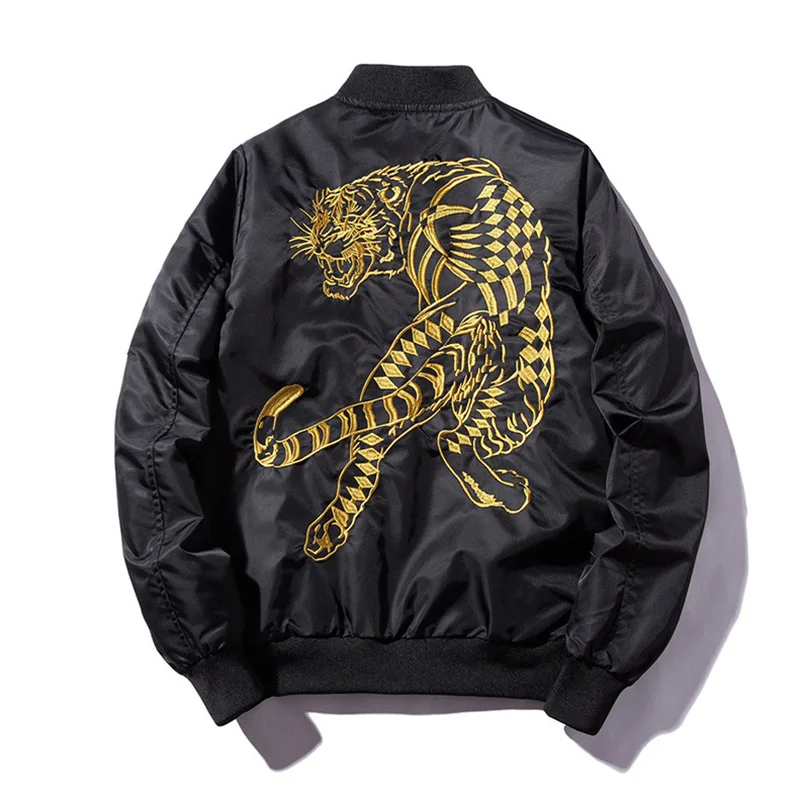 Sukajan Bomber Jacket Men Tiger Embroidered Luxury Tiger Male Coat ...