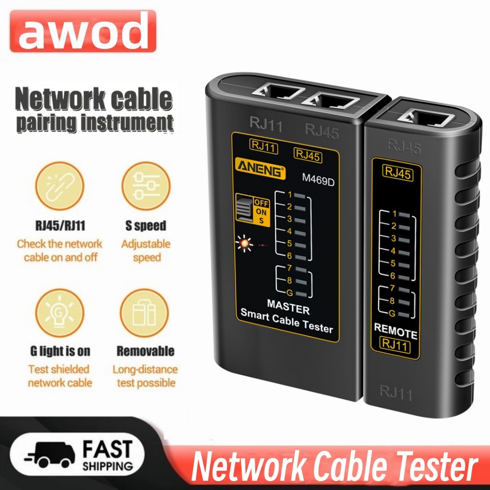 【SZ1】ANENG M469D Network Cable Tester Pairing Instrument for RJ11 RJ45 ...