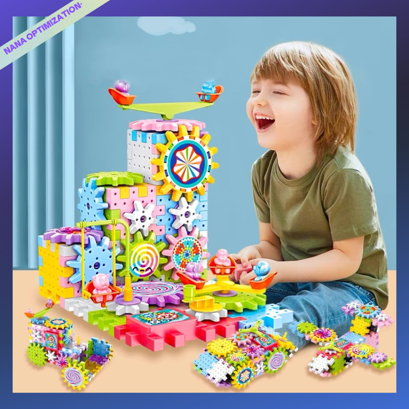 Gear Versatile Electric Block Rotating Toy Boys and Girls Splicing ...