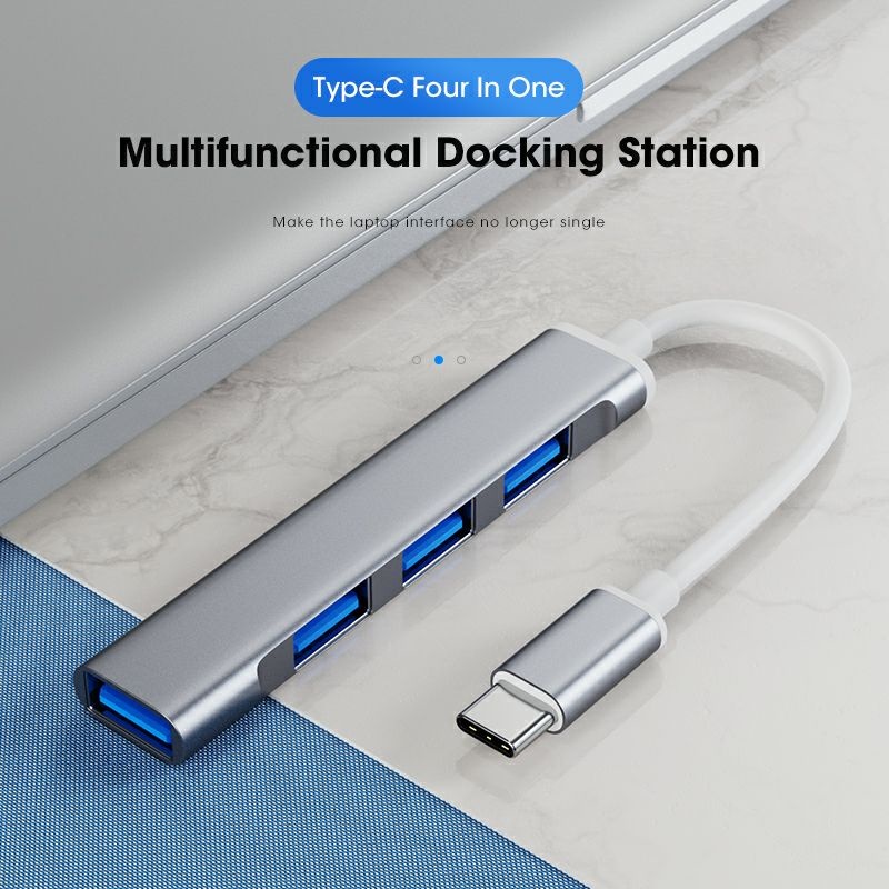 Type-C To 4 Usb Hub Expander Ultra-Thin Mini Portable 4-Port Usb 3.0 ...