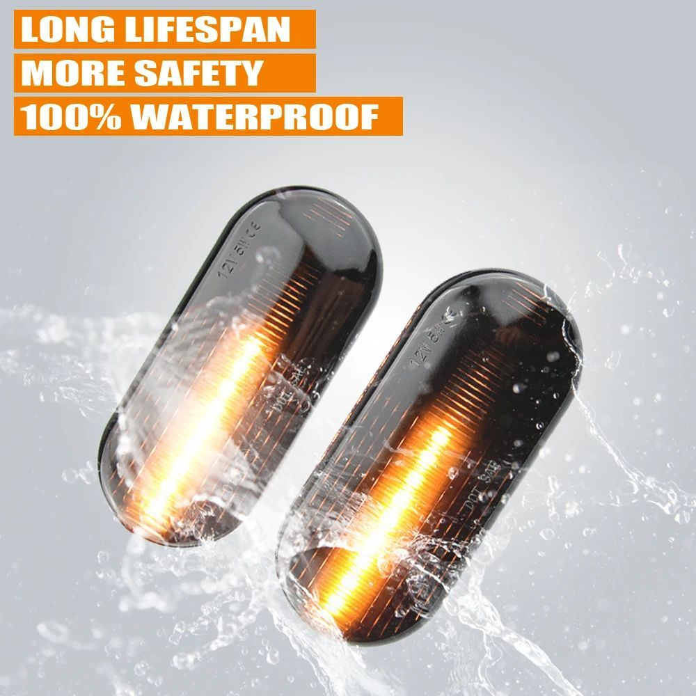 2PCS Side Marker Led Dynamic Turn Signal Light Flasher Indicator ...