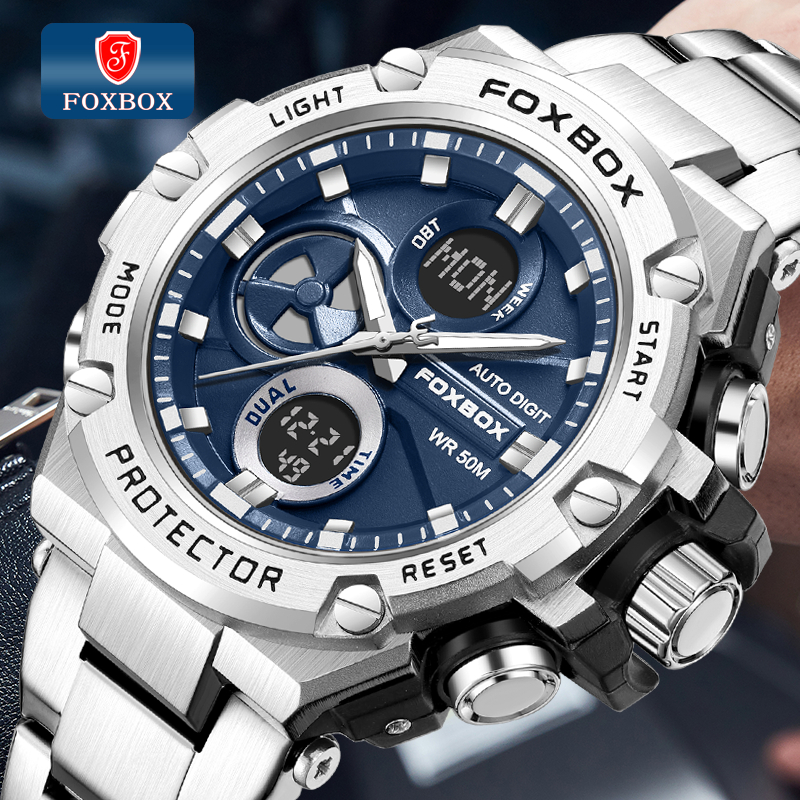 FOXBOX New LED Digital Sport Watches For Men Luxury Brand Quartz ...