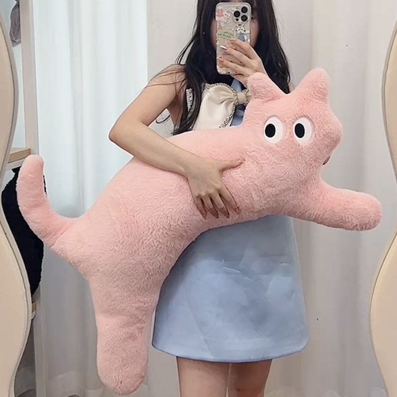 Dopamine cat plushie pillow cat plush toy doll long pillow girls ...