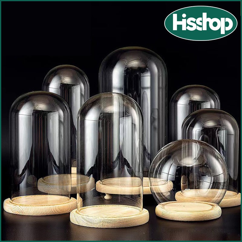 Glass Dome,Round GLASS DOME DISPLAY Glass Jar CLOCHE dustproof cover ...