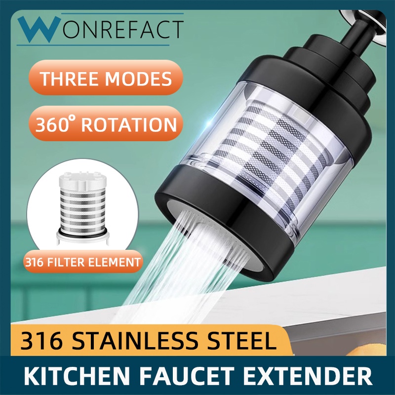 360° Rotatable Faucet Extender 3 Mode Kitchen Faucet Sprayer Nozzle ...