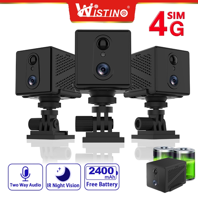 Wistino Mini 4G Camera Sim Card 2400mAh Rechargeable Battery IR Night ...