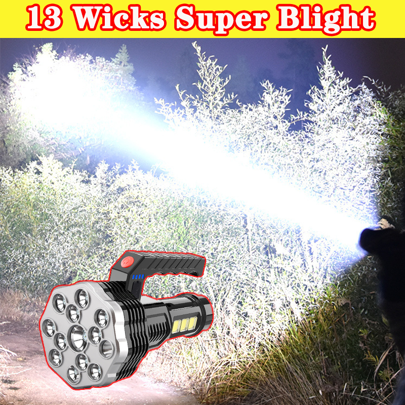【13-core LED wick+3 cob side lights 】IPX7 waterproof searchlight ...