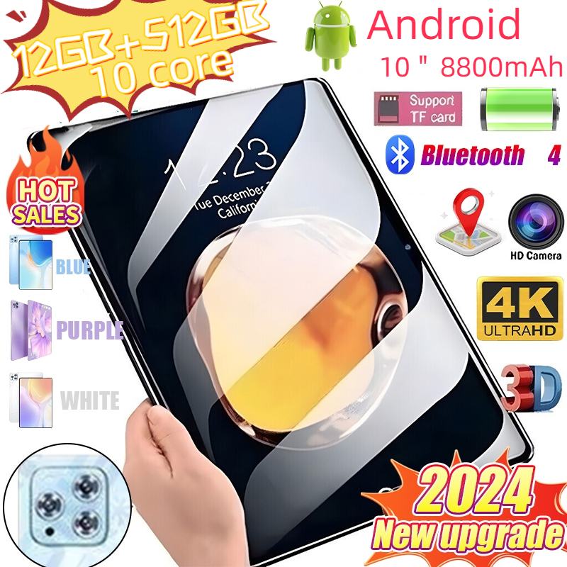 10 Inches Tablet For Androids 10 12GB 13mp Rear Ips Cmos Wireless 4.0 ...