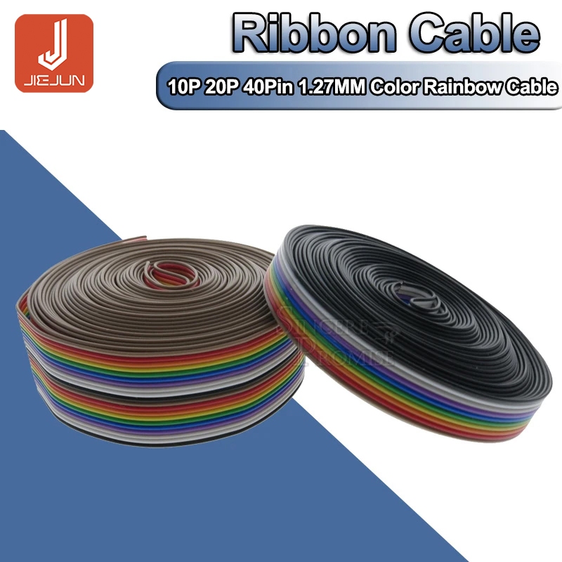1 m 2.54mm pitch Pitch 10 way 10P 20P 40Pin Flat color Rainbow with ...
