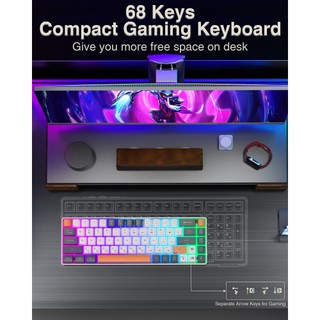 SOLAKAKA SK968 68Keys Wired RGB Membrane Keyboard Colorful Keycaps with ...