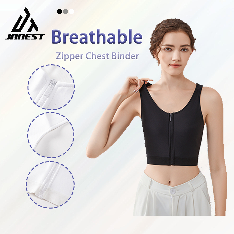 Front Zipper Chest Binder Baju Melayu Budak Breathable Super Flat