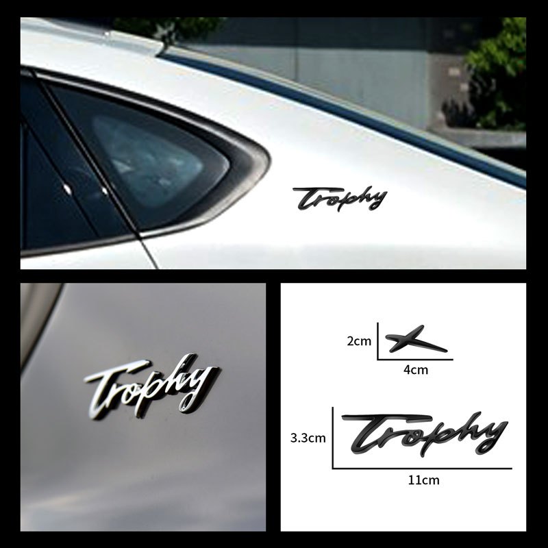 Car 3D Metal Decor Trophy X Logo Adhesive Emblem Rear Trunk Badge ...