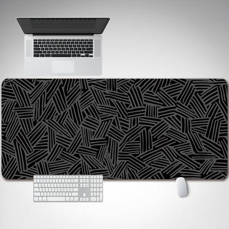 Simple Lines Mousepads With Stitched Edge Large Computer Keyboard Mouse ...