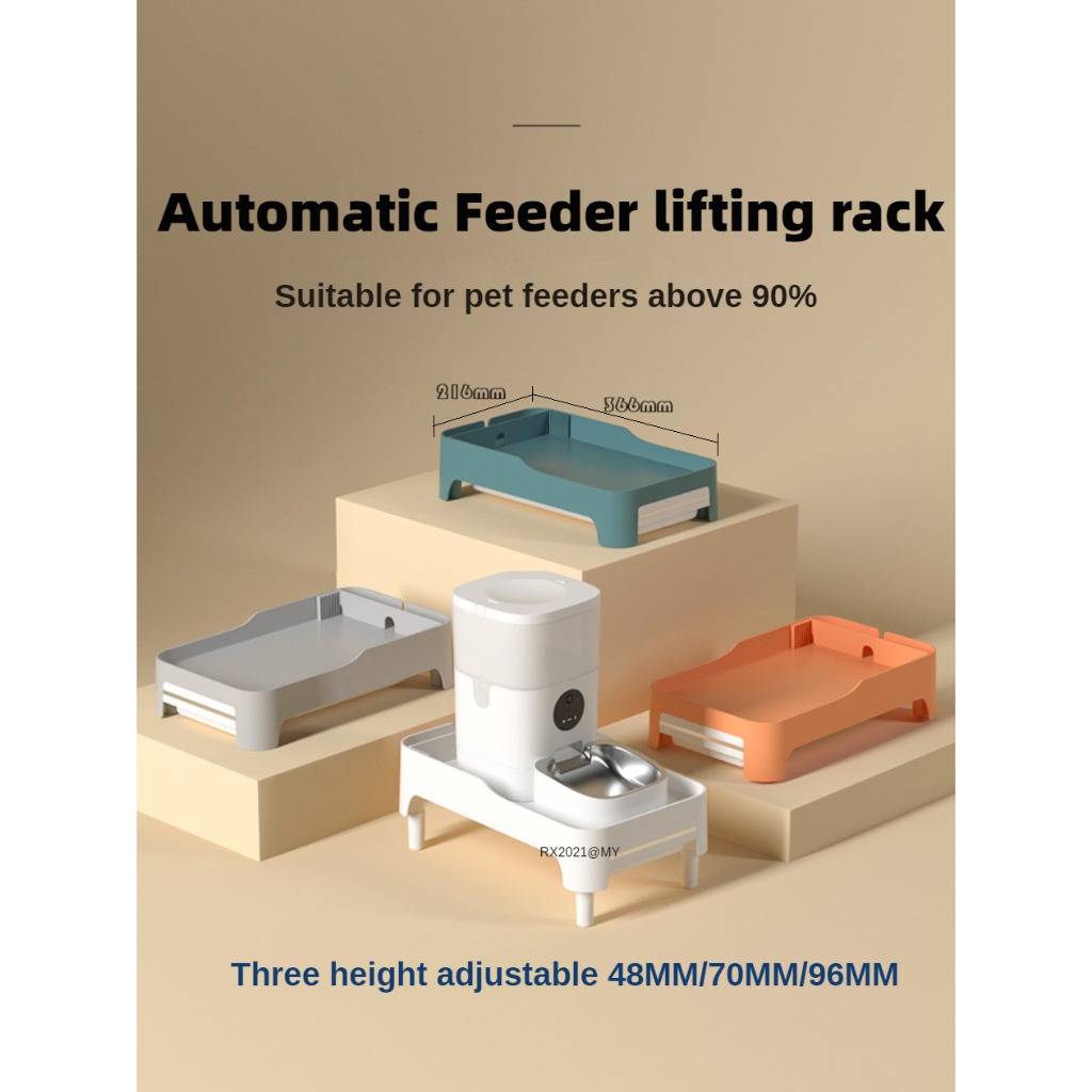 Feeder Heightening Rack Shelf Adjustable Protect Pets Cat Cervical ...