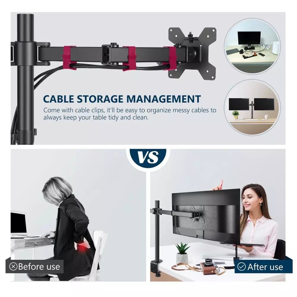 EXPOSE Adjustable Arm Single Monitor Stand (10"-27") | Shopee Malaysia