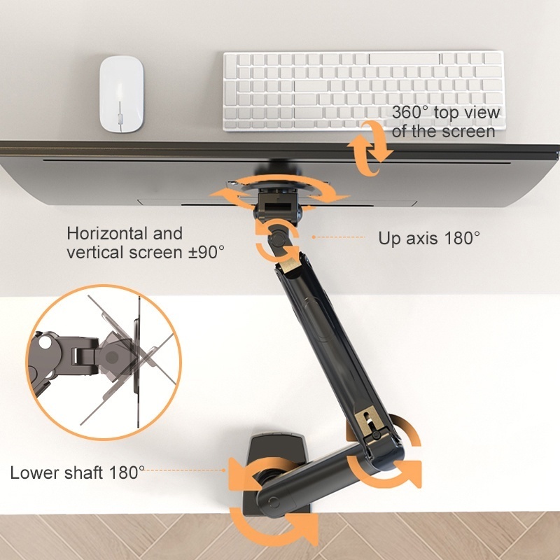 EXPOSE Arm Table Adjustable Monitor Stand With Tray (2-15kg/10"-27 ...