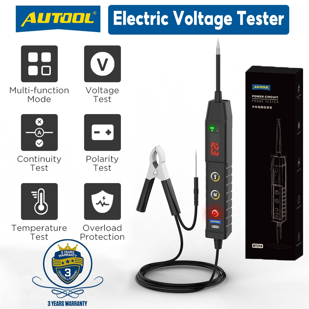 【Local Stock】AUTOOL BT210 Electric Voltage Tester 9V-30V Battery Test ...