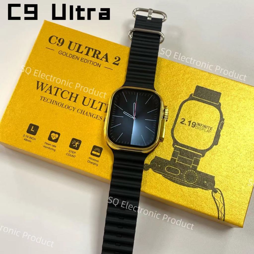C9 Ultra Max Gold Smart Watch 49mm 2.09 Screen New Dual Smartwatch With ...