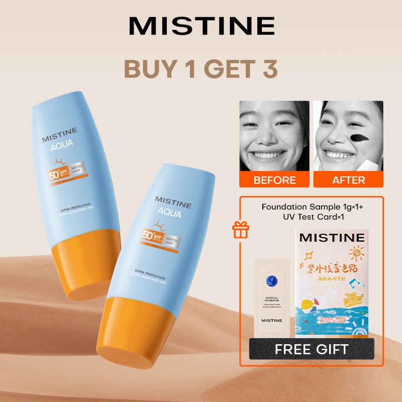 MISTINE Sunscreen Sunblock Moisturizer Facial/Body Cream UV Shield SPF50+ PA++++ 40ML 60ML 90ML ...
