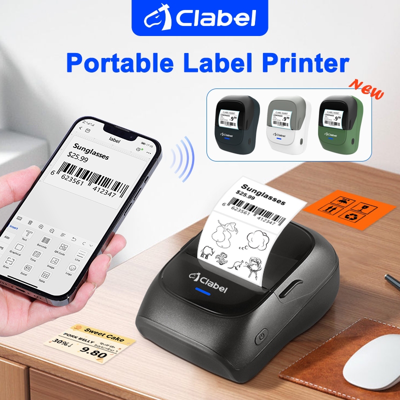 【Local Delivery】CLABEL Label Maker 221B Black Labeler Portable Sticker ...