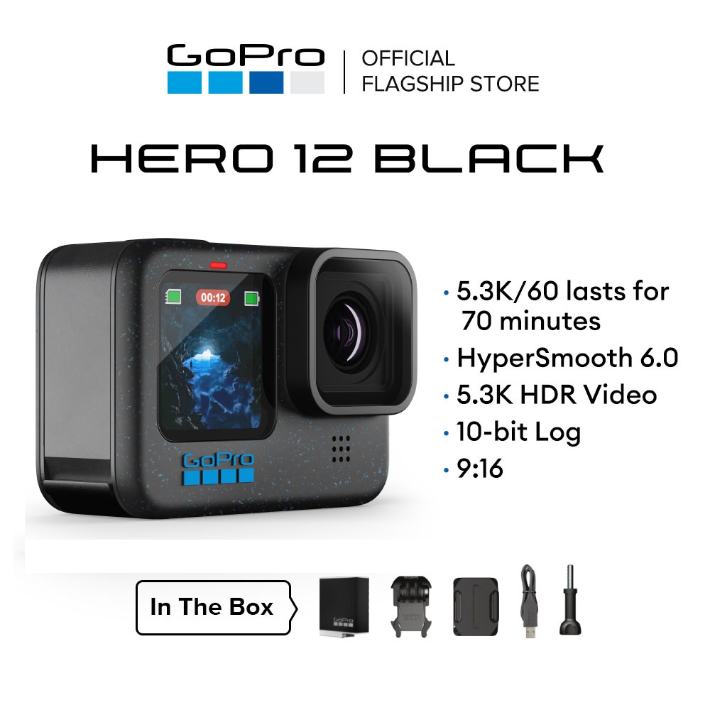 [1 Year Warranty] GoPro Hero12 Black WaterproofActionCam 5.3K60/4K120 ...