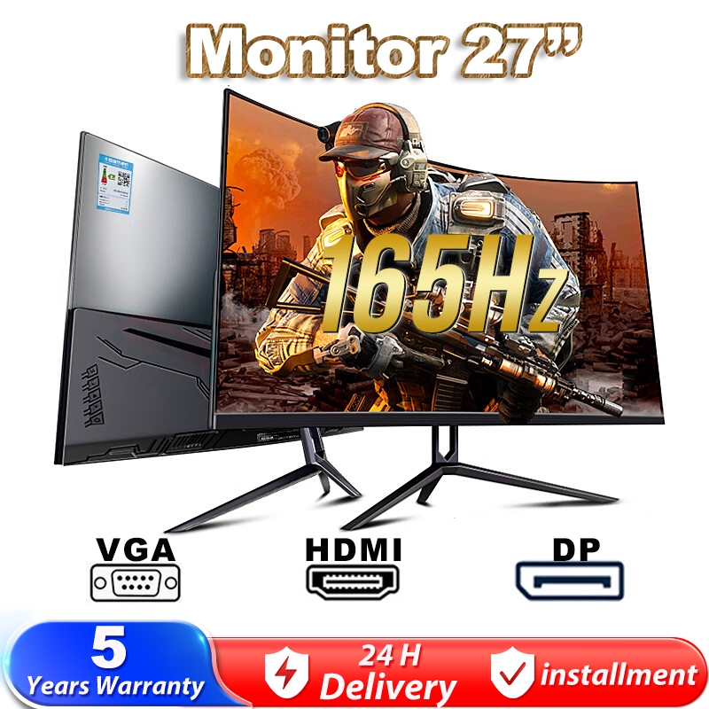 Monitor PC 27 Inch 165HZ Curved Monitor Gaming 75HZ 24 Inch 75HZ PS4 ...