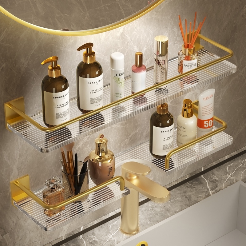 MEIDOO Punching Free Waterproof Wall-Mounted Acrylic Bathroom Rack ...
