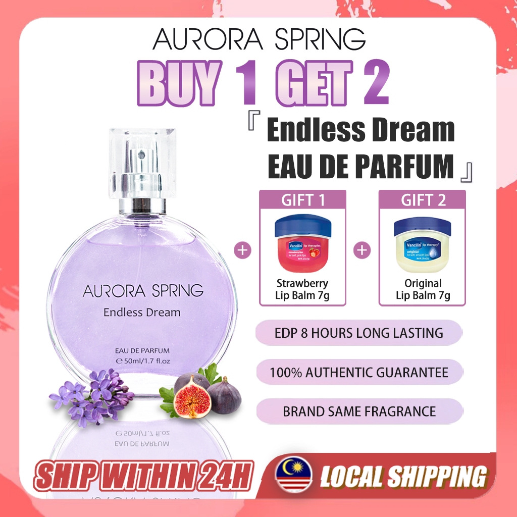 【BUY 1 GET 2】Aurora Spring Endless Dream Perfume For Women Flower Woody Fragrance EDP 8-10 Hours ...