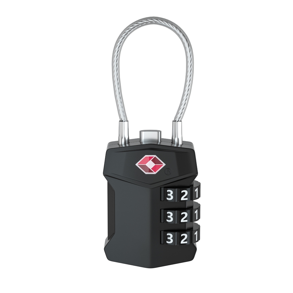 TSA Approved Cable Luggage Locks, 3 Digit Combination Padlock, Luggage ...