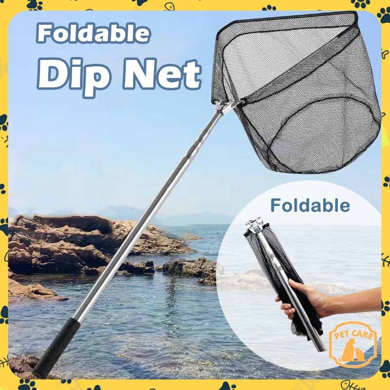 Retractable Fishing Net Triangle Fine Mesh Swinging Pool Leaf Skimmer ...