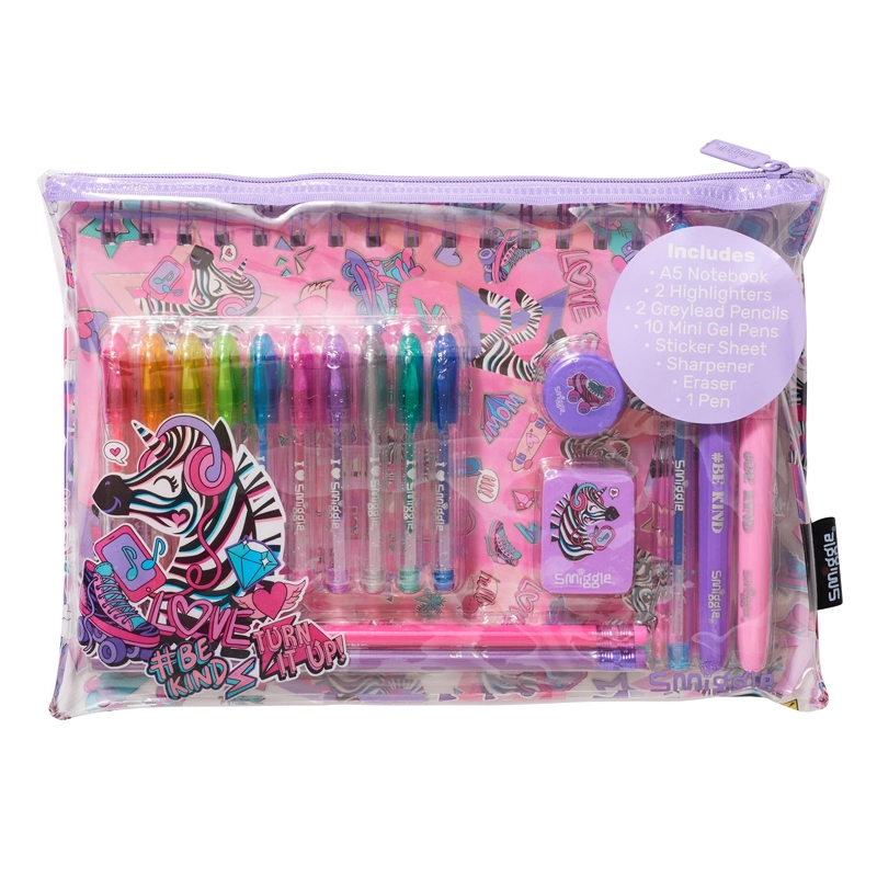 smiggle Stationery Set A5 Sparkling Pink Ballpoint Pen Primary School ...