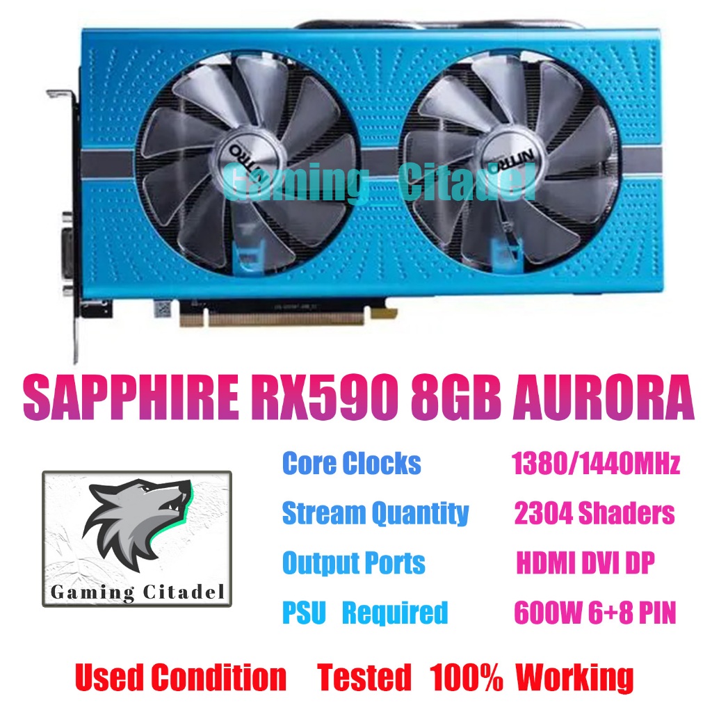 SAPPHIRE AMD Radeon RX550/Rx570/Rx580/Rx590/Rx5600xt 8GB Graphics Video ...