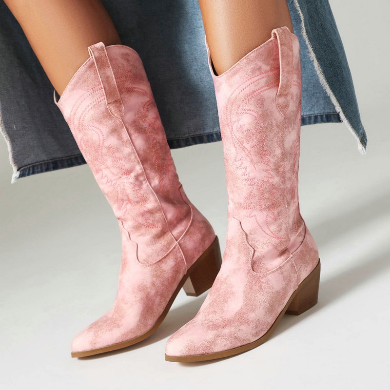 Women's Rustic Tan Embroidered Butterfly Cowgirl Boots Western Boots ...