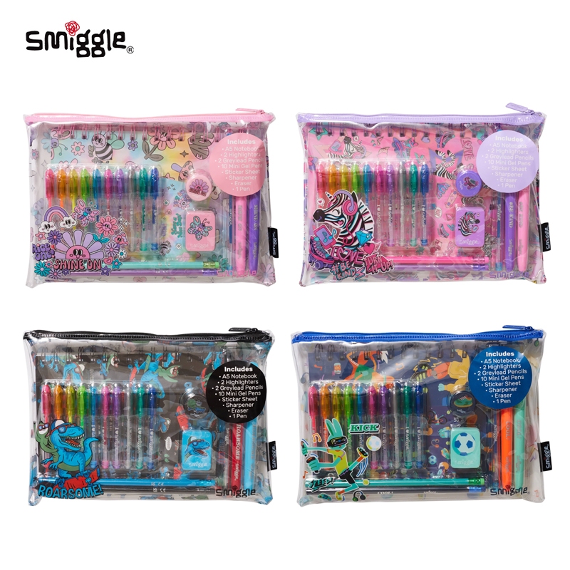 smiggle Stationery Set A5 Sparkling Pink Ballpoint Pen Primary School ...