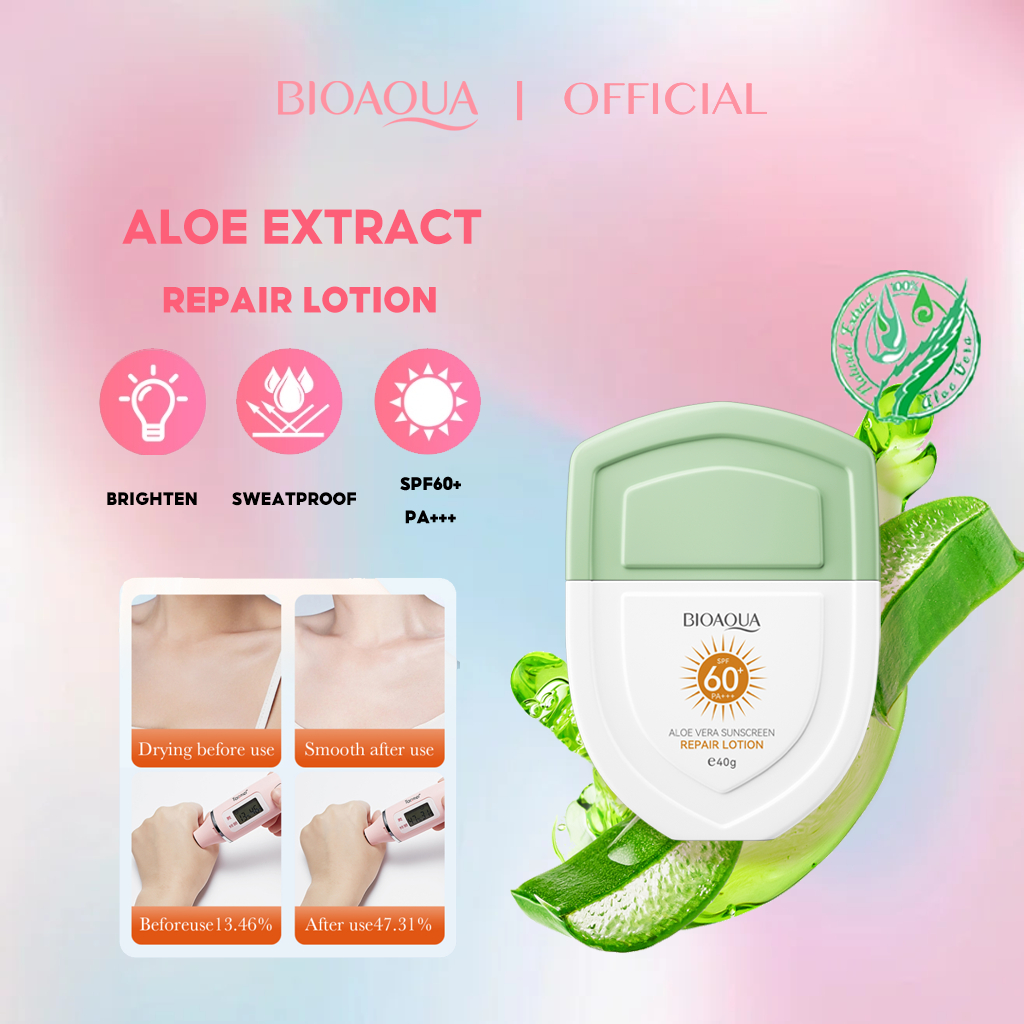 BIOAOUA Sunscreen Aloe Vera Natural Moist Repair Lotion 芦荟防晒修复乳 Refreshing UV protection ...