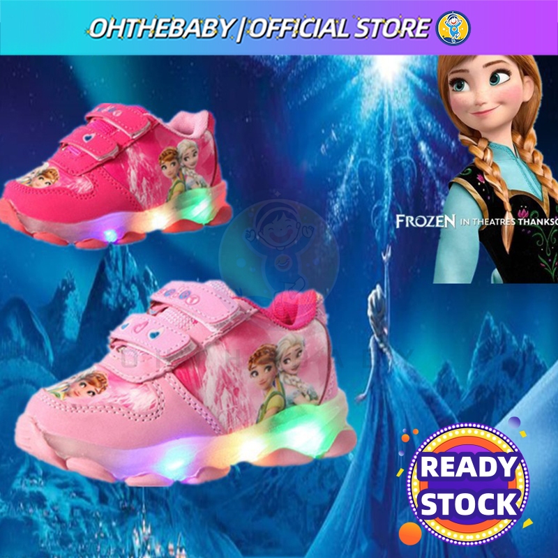 Kids Shoes Boy kasut frozen Spiderman Sepatu Flash LED Light murah ...