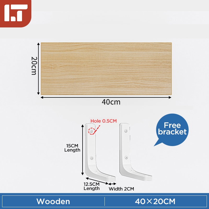 Floating Wall Mount Shelf Home Living 40cm/60/cm/80cm/100cm Rak Hiasan ...