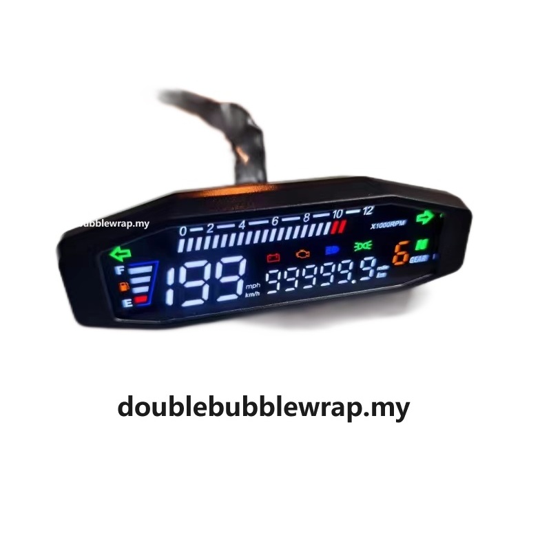 For KR200 Universal Motorcycle Digital Meter RPM Tachometer Speedometer ...