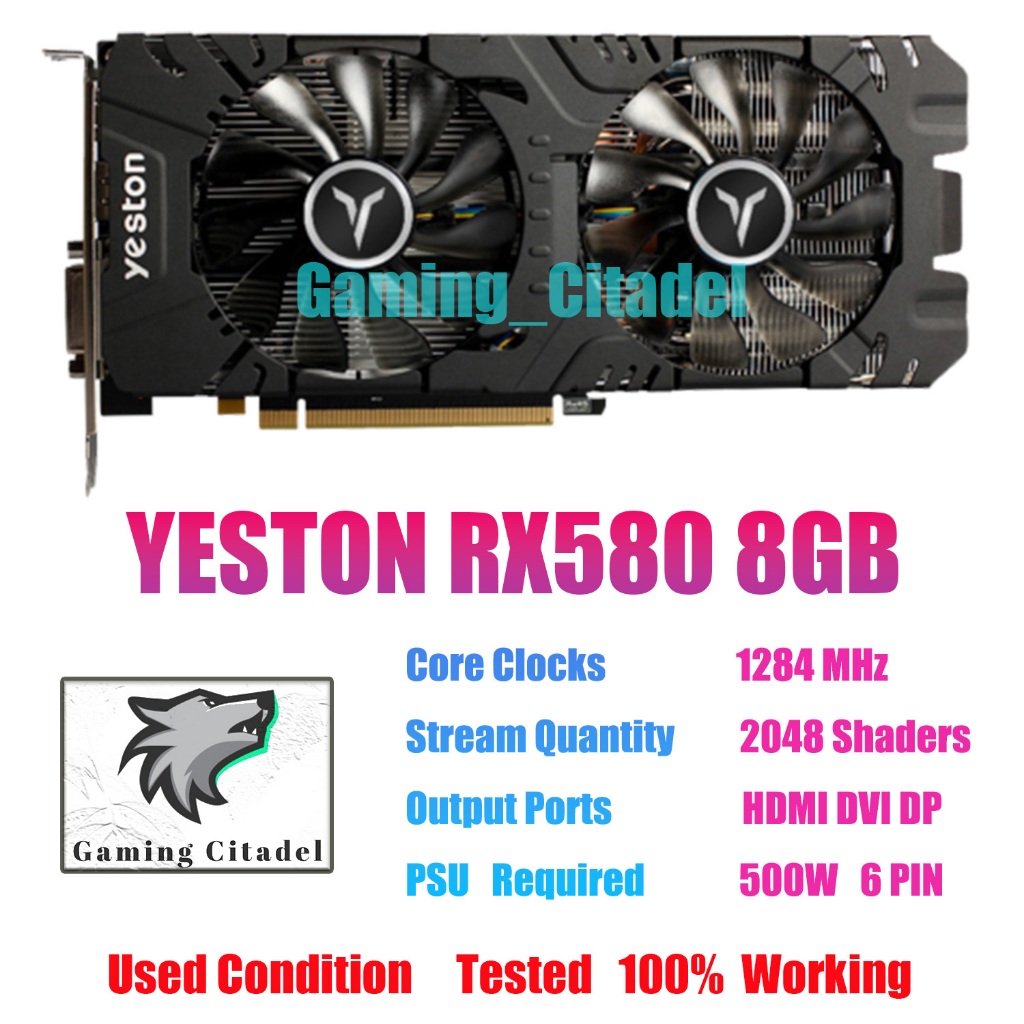 Used Yeston Rx550/Rx560/Rx580/Rx590/Rx5700XT Video Card HDMI DP DVI ...