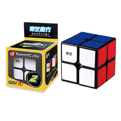 QiYi 2x2 Speed Cube 2x2x2 Magic Cube Black with Stickers Qidi W 49mm ...