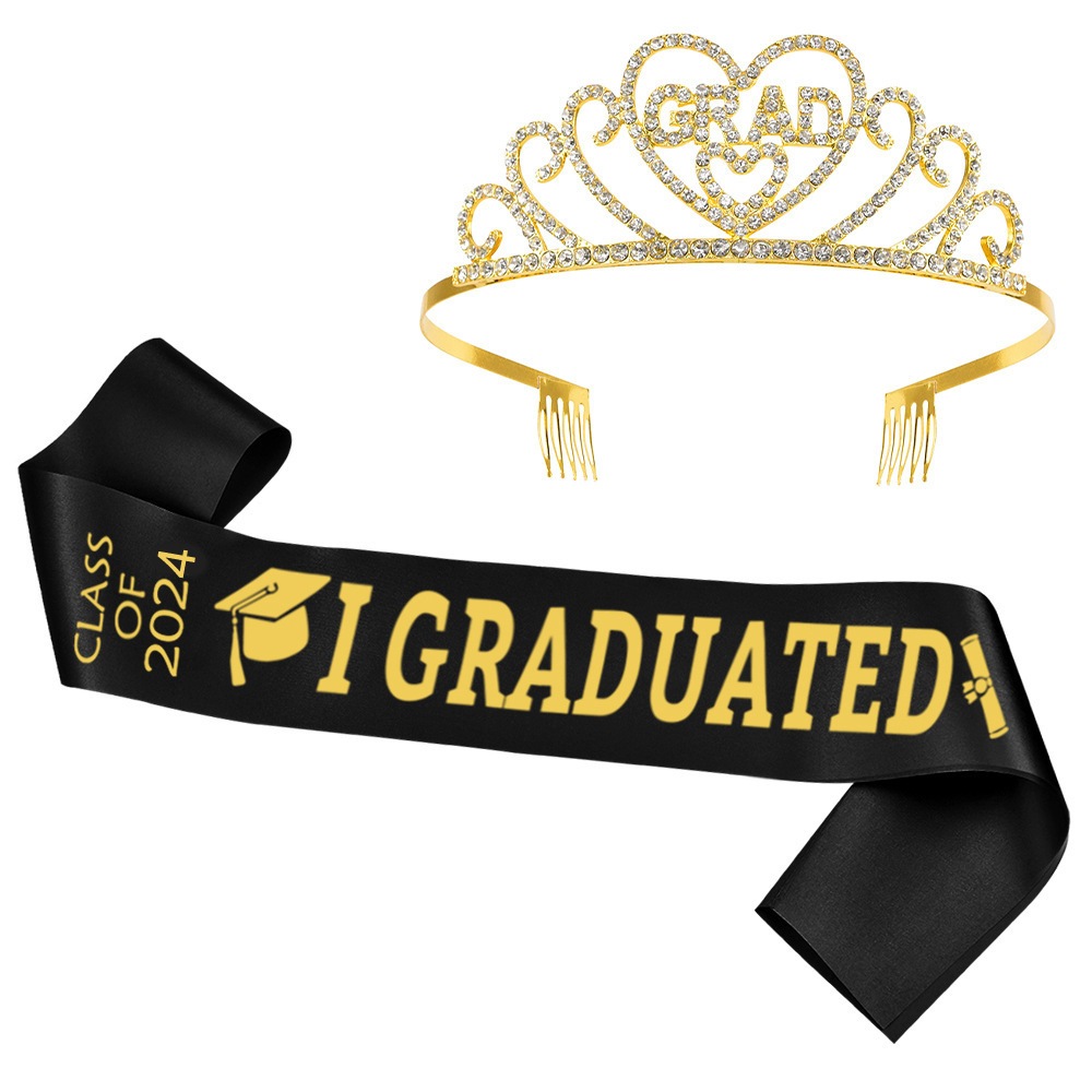 2024 year Graduation crown graduation shoulder strap graduation student ...