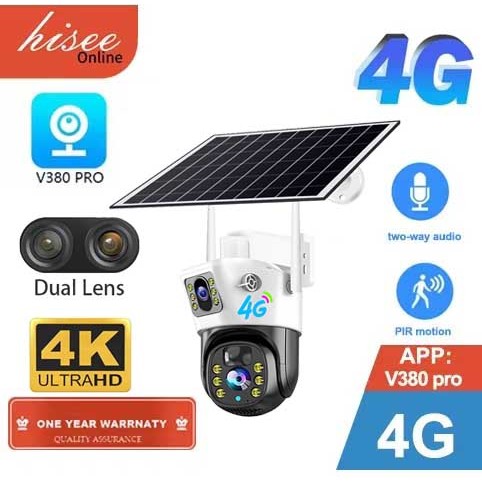 【Dual Lens -dual screens - work with 4G SIM card】V380 4K 8MP 4G SIM ...