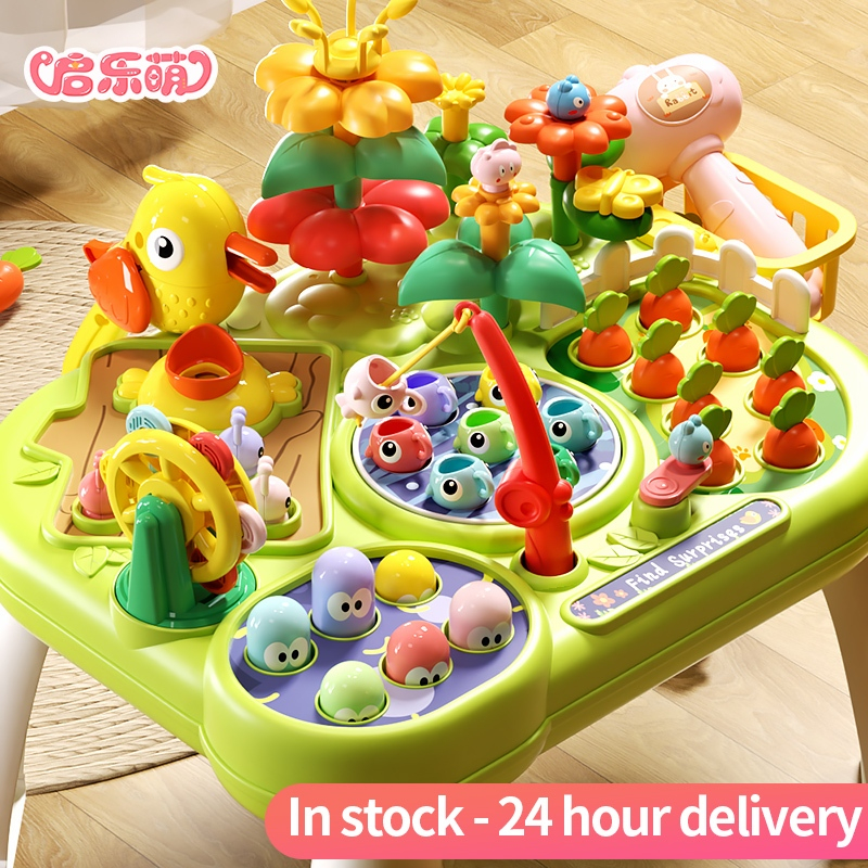 [Qilemeng] Baby Activity Table 6 in 1 Multifunction Game Table Kids Learning Table Puzzle Early ...