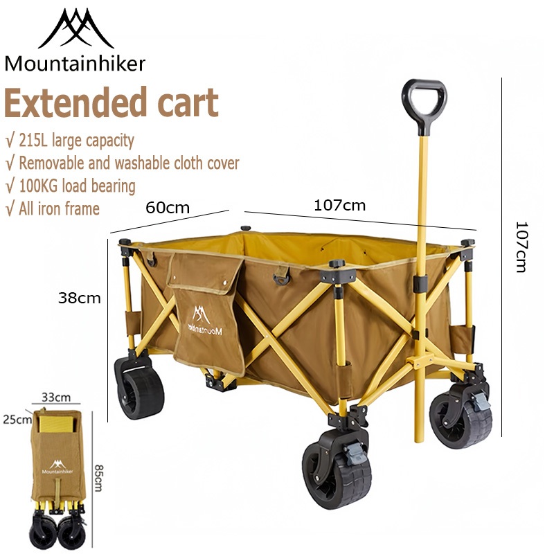 MOUNTAINHIKER Large Size Camping Wagon Foldable Trolley Camping Cart ...