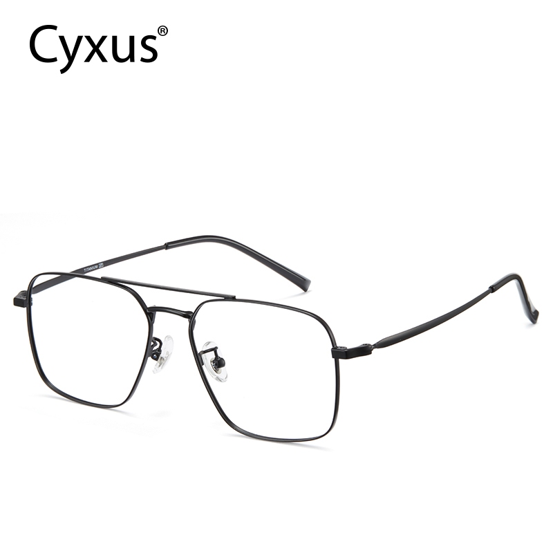 Cyxus Clear Aviator Glasses Eyeglasses Half Titanium Frames Eyewear For ...
