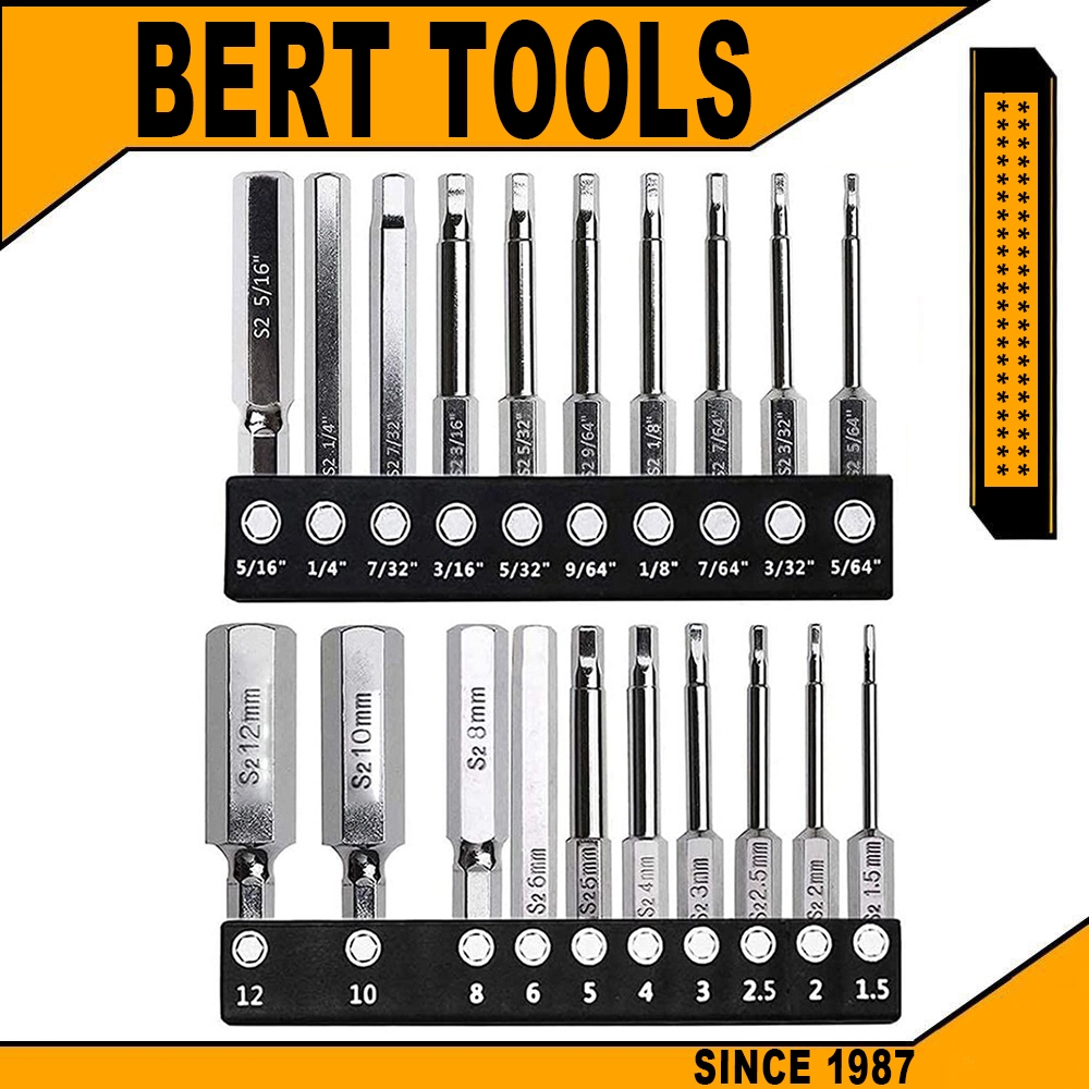 BERT🇲🇾｜20 Piece Hex Screwdriver Bits Set 1/4 Inch Hexagonal Magnetic ...