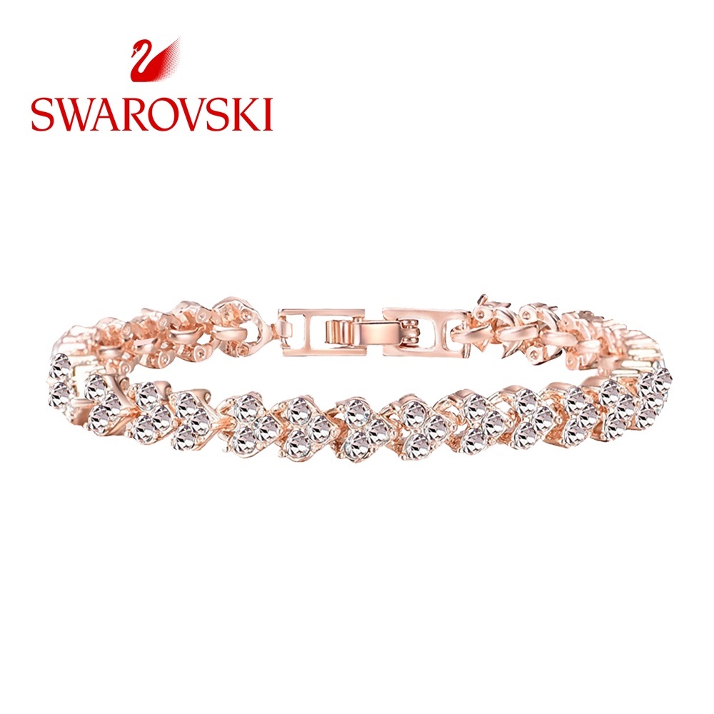 Ready Stock FREE gift box Swarovski Crystal Jewellery Love Bracelet Shopee Malaysia