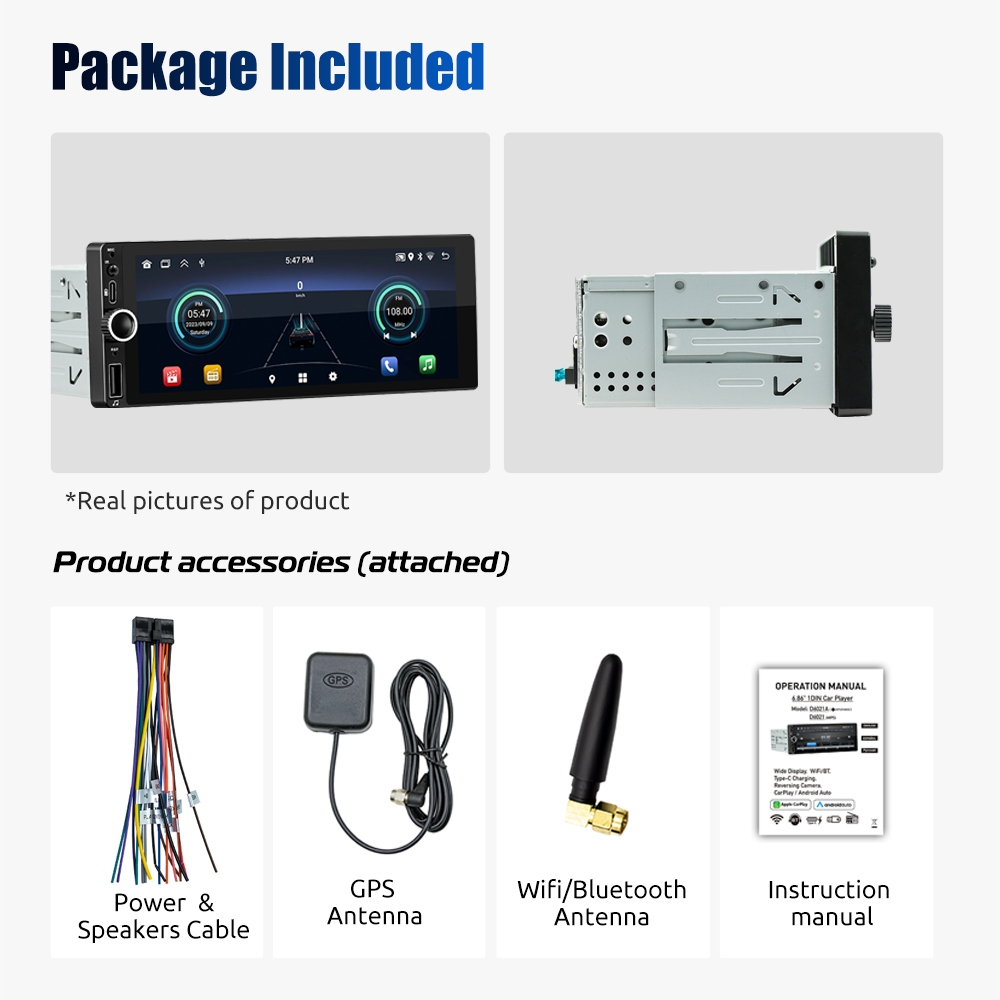 ESSGOO Carplay Android Auto Single Din Android Car Player 2+32GB Touch ...